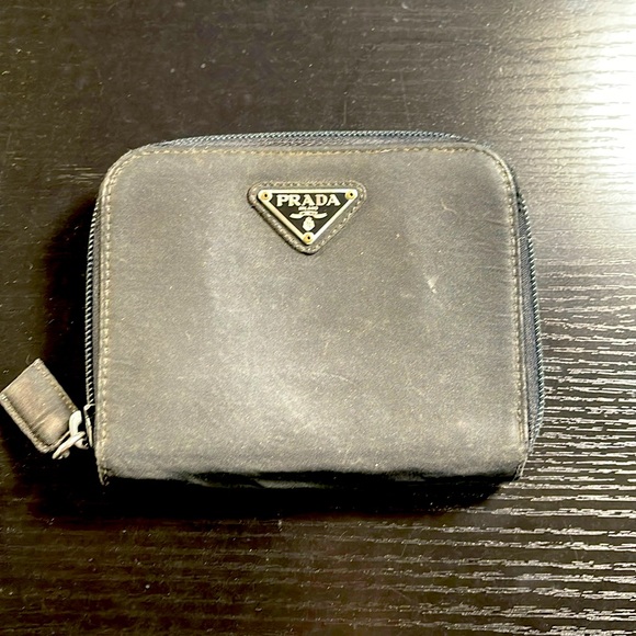 Bags | Prada Nylon Bifold Snap Wallet With Zippered Coin Compartment ...